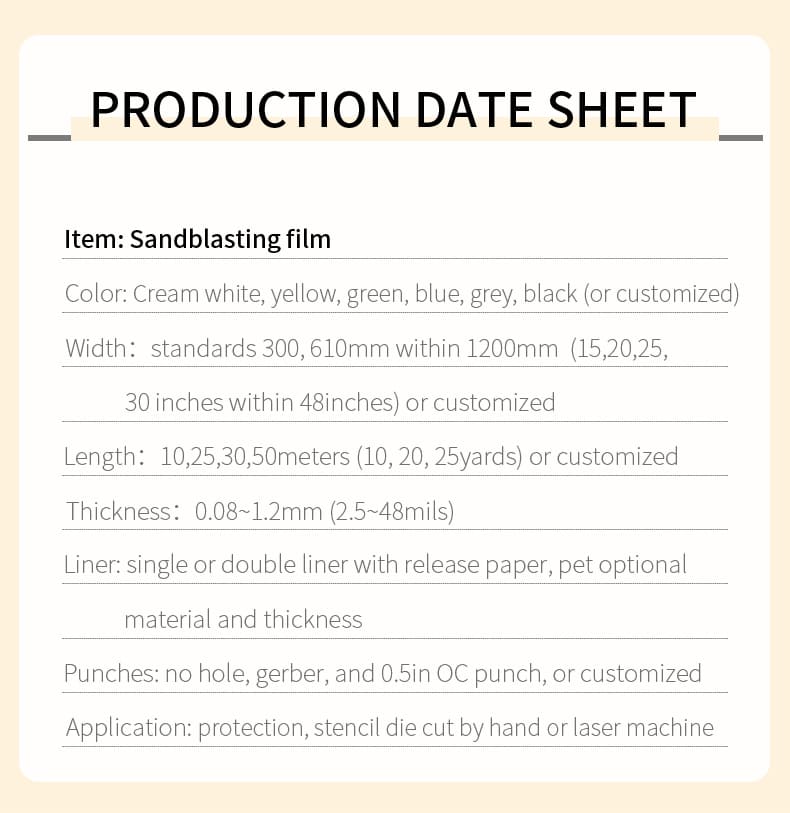 Bulk Sandblast Vinyl Stencil Film For Granite